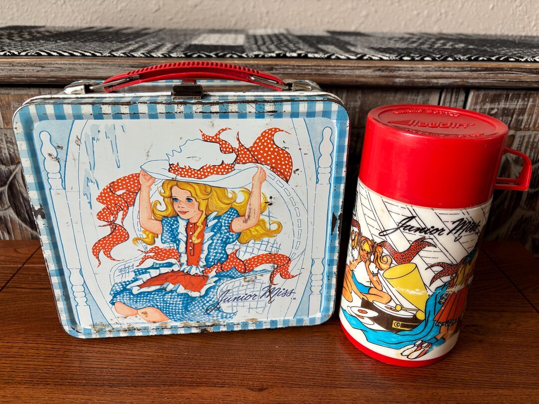 Vintage Junior Miss Aladdin Metal Lunch Box With Thermos - Etsy