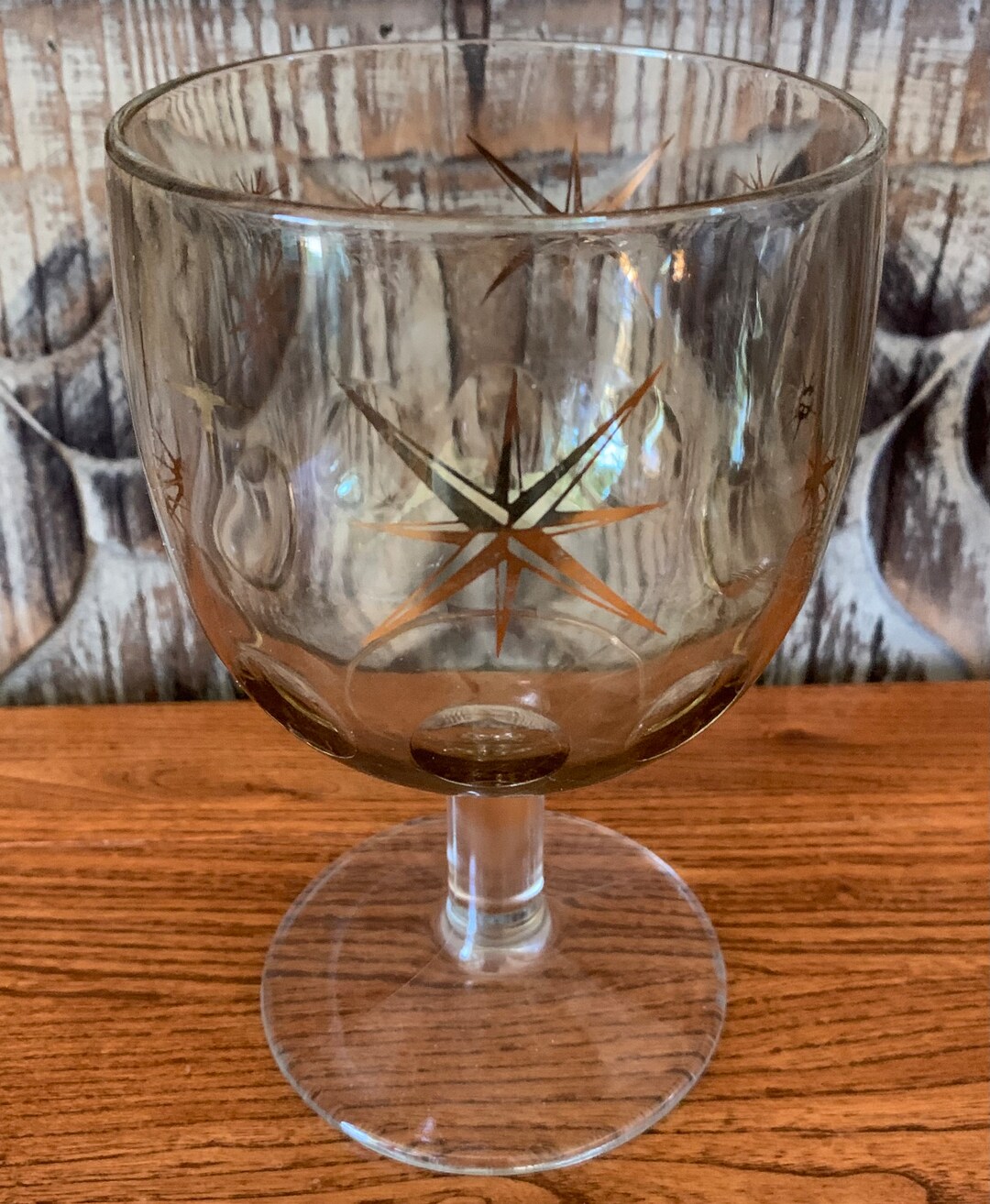 Vintage Carnival Glass Atomic Starburst Design on Over-sized Drinking ...