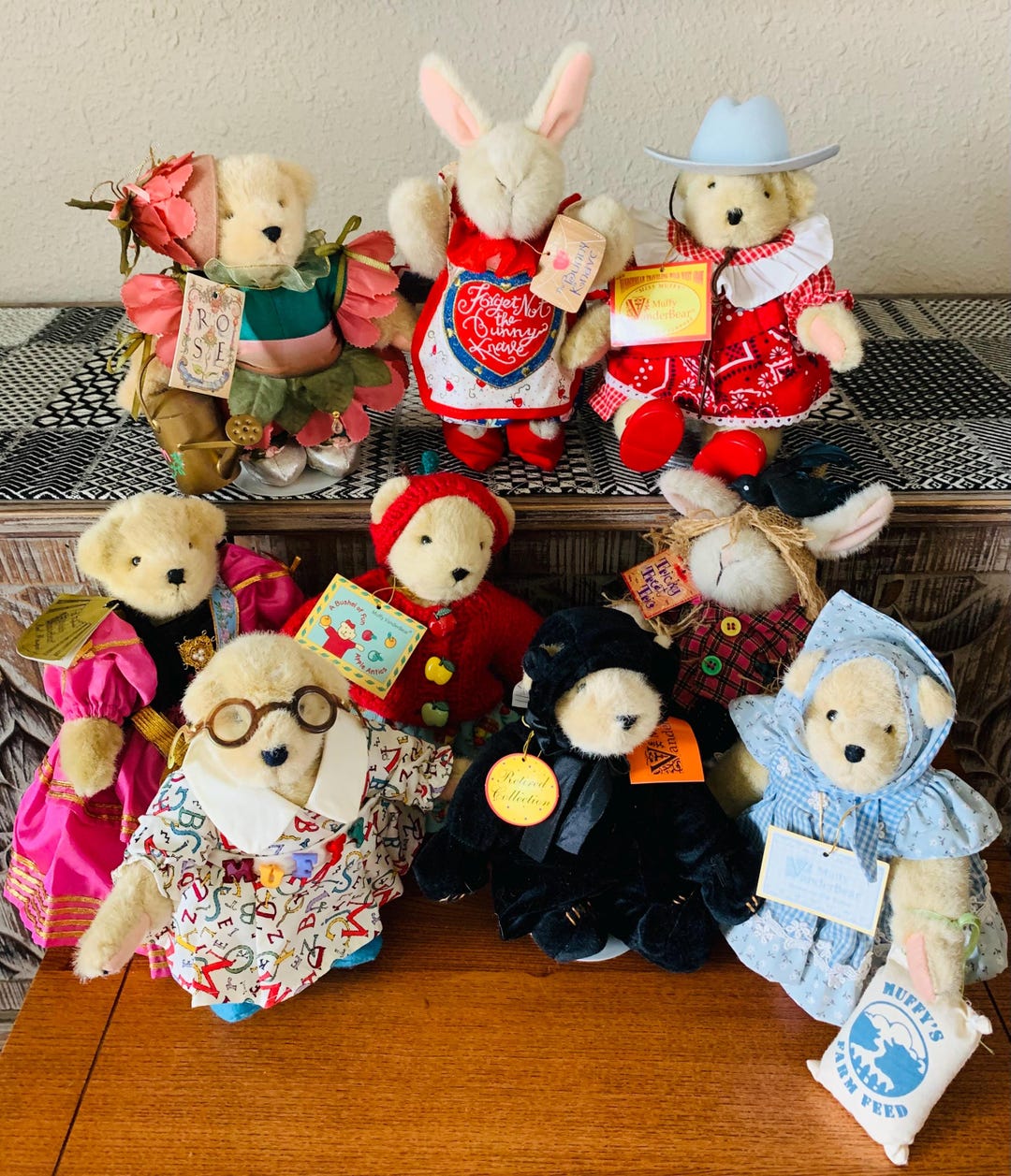 Vintage Muffy Vanderbear Collectable Plush Bears Offering With Original Outfits And Tags By The