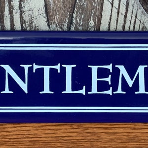 Vintage Ladies and Gentlemen Porcelain Enamel Cobalt Blue Gas Station ...