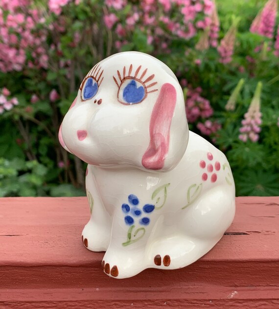 Vintage Block Pottery California puppy Planter - Etsy