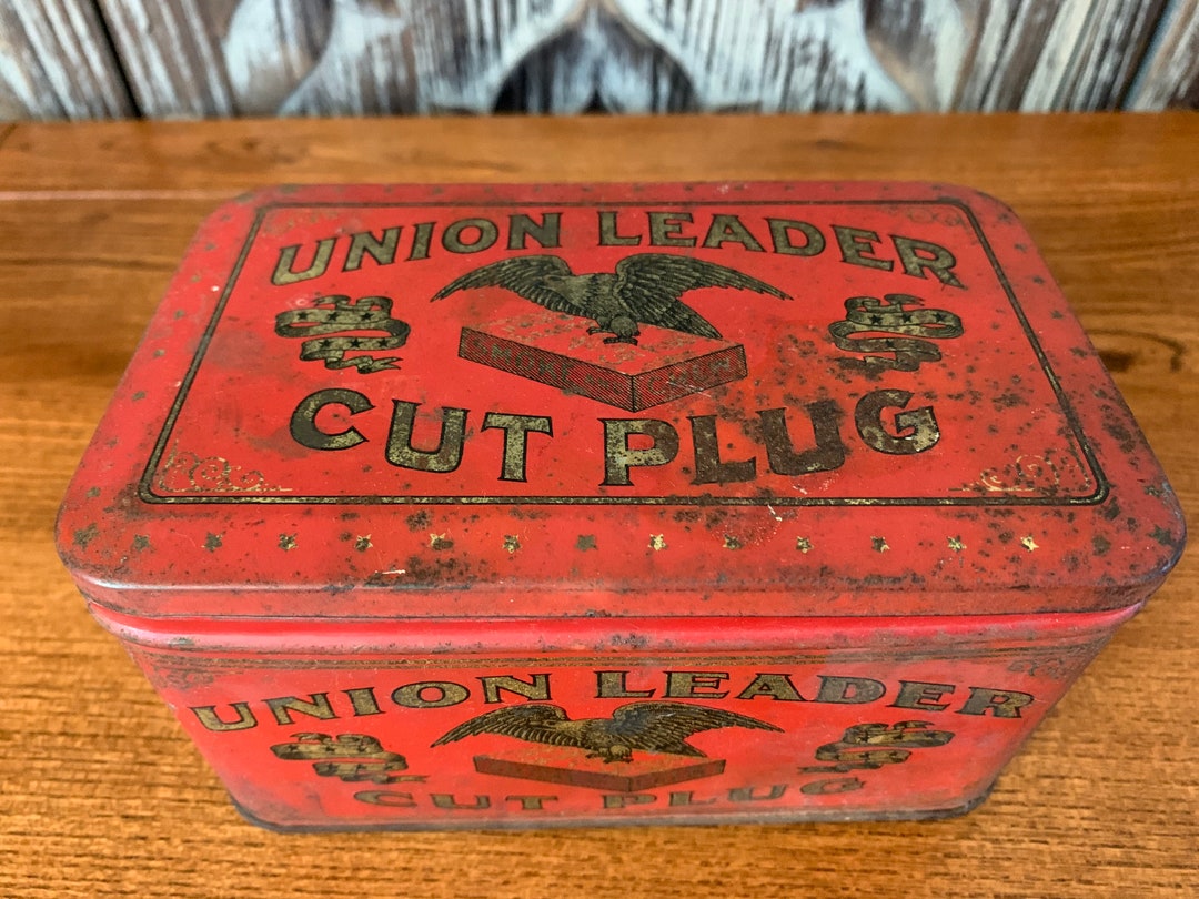 Vintage Union Leader Cut Plug Metal Tobacco Tin - Etsy