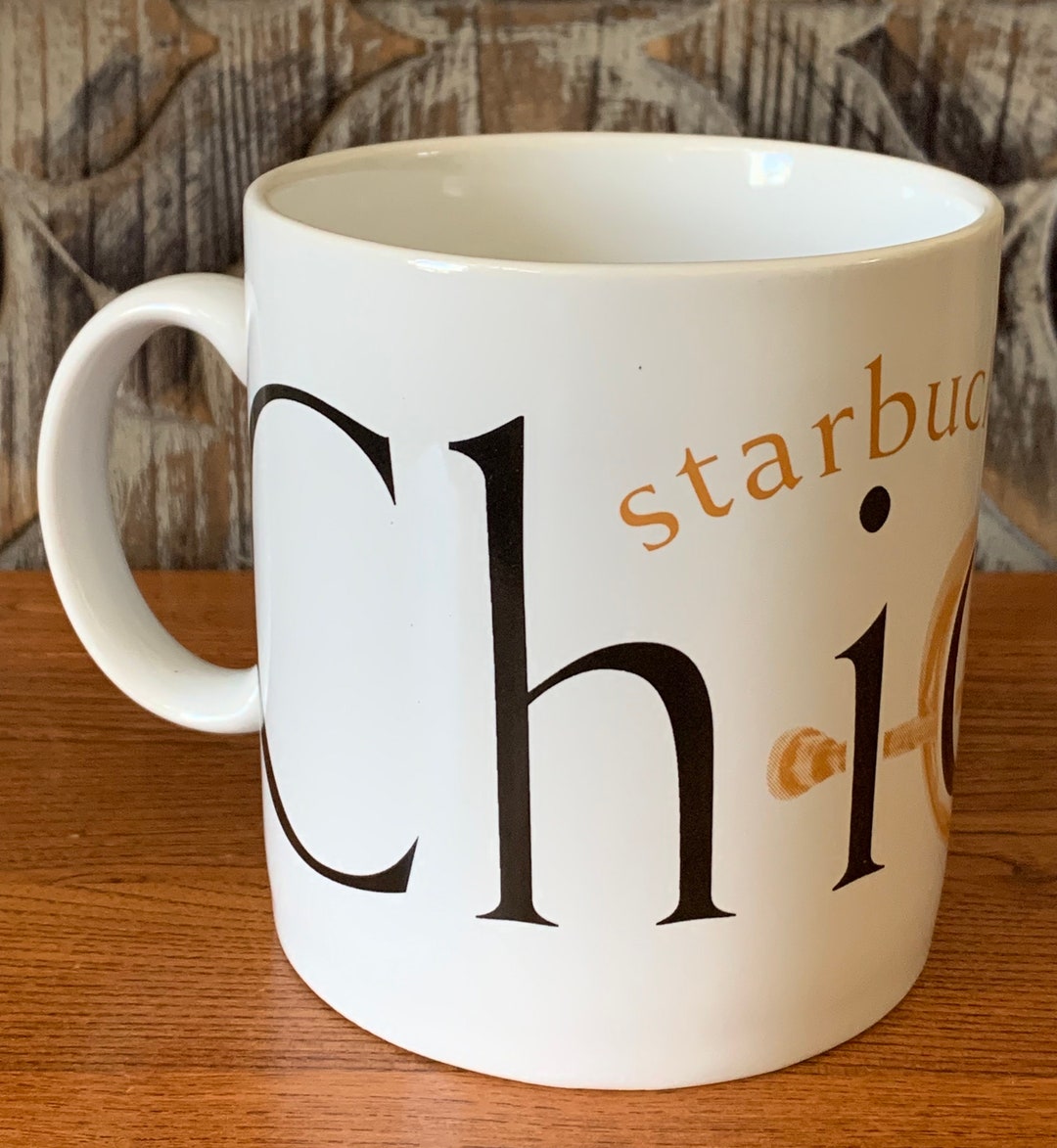 Vintage Starbucks CHICAGO 1994 CITY MUG by Jerry Greer and Jan Belson ...