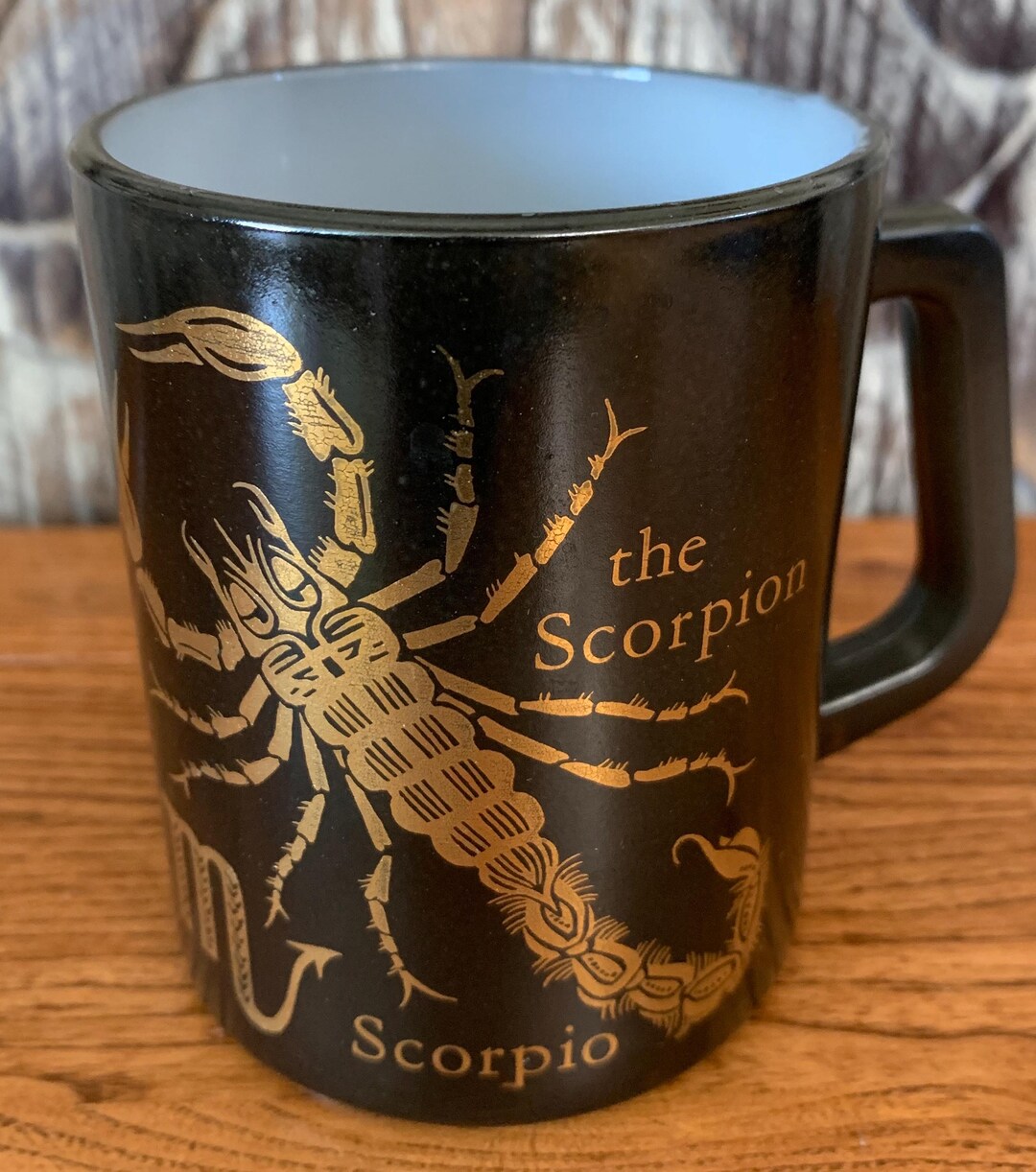 Vintage Scorpio Federal Zodiac Sign the Scorpion Milk Glass Coffee Cup ...