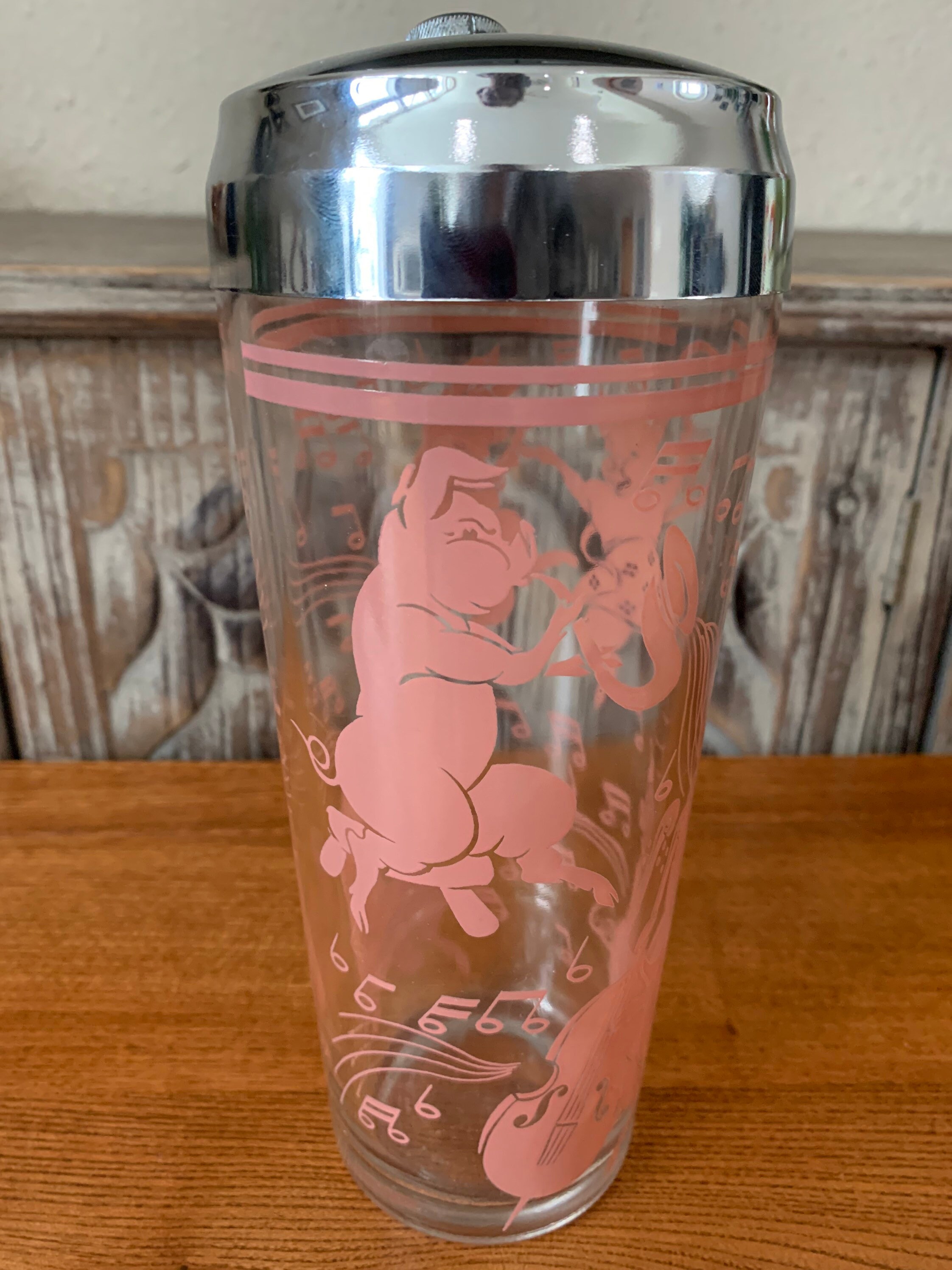 Vintage Dancing Singing Musical Pigs Glass Cocktail Shaker | Etsy