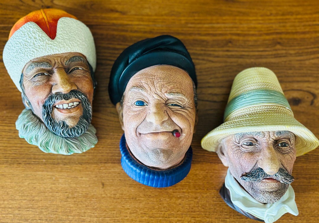 Vintage Bossons Chalkware Offering of Boatman, Himalayan and Rumanian ...