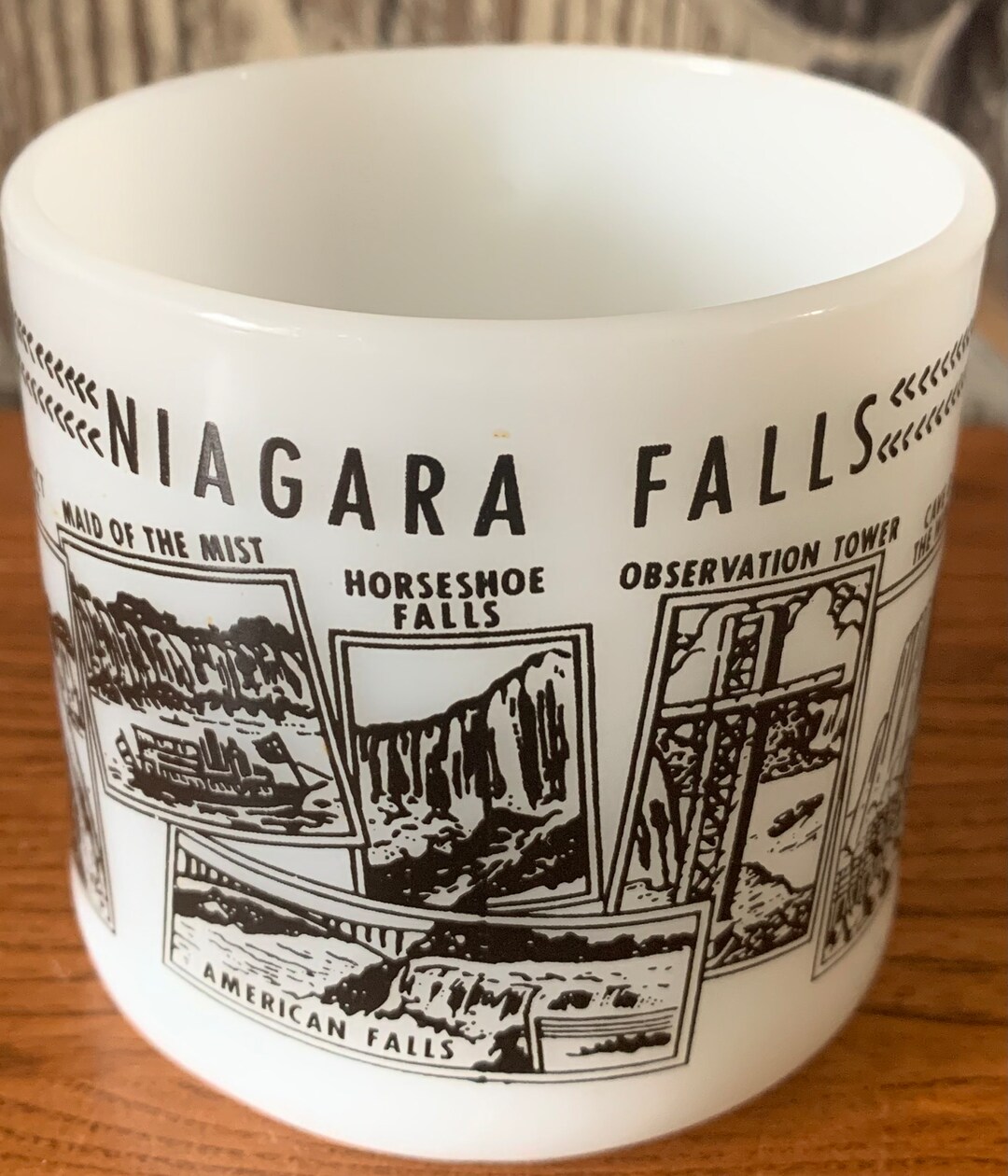 Vintage Niagara Falls Milk Glass Fire King Souvenir Coffee Cup/mug - Etsy