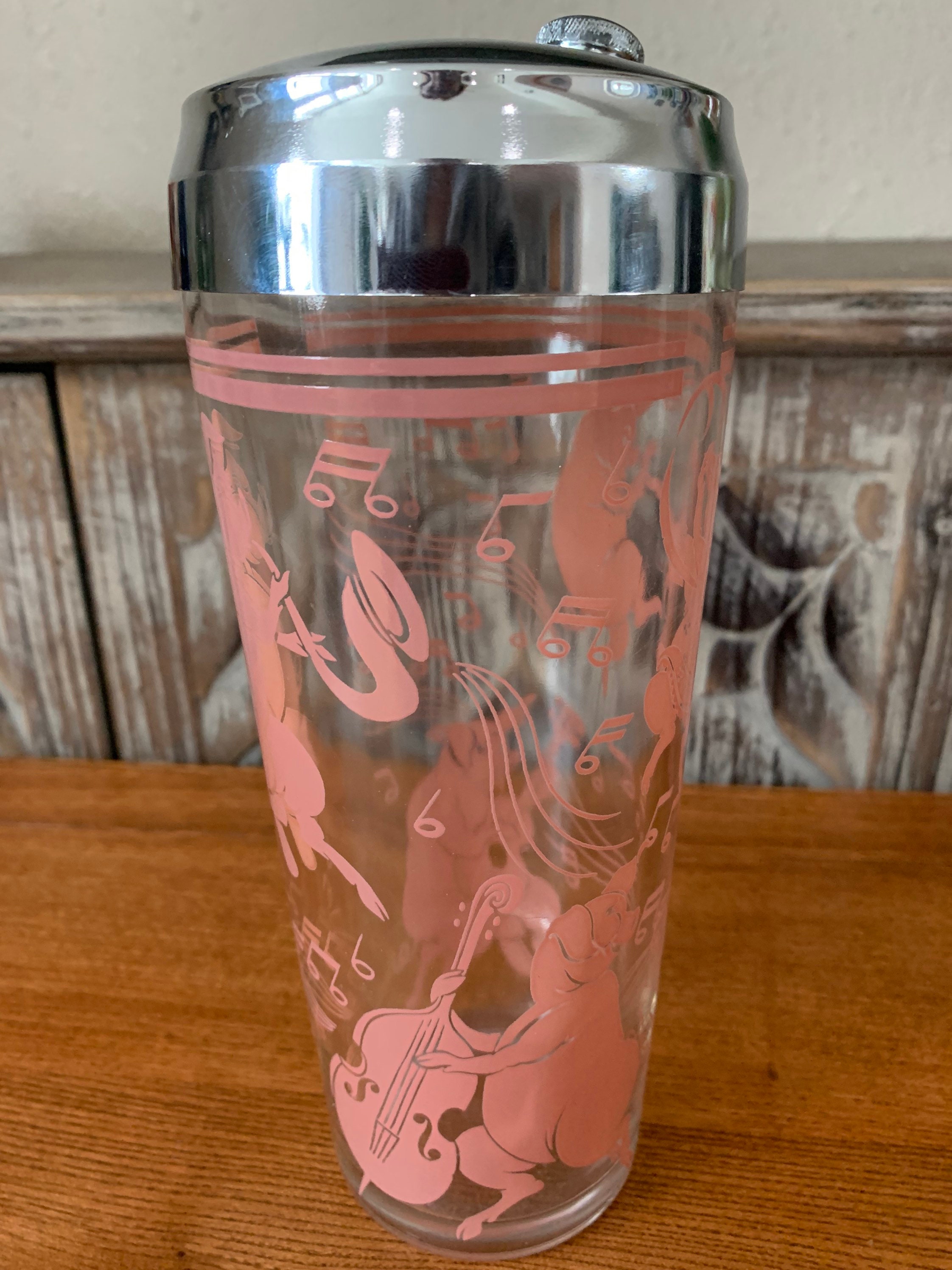 Vintage Dancing Singing Musical Pigs Glass Cocktail Shaker | Etsy