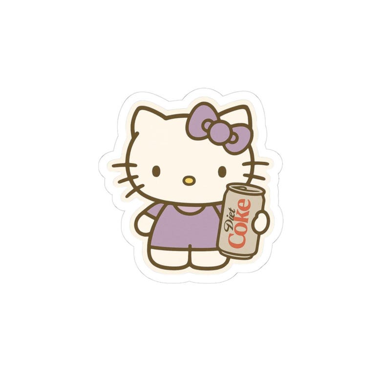 Hello Kitty Diet Coke Sticker - Etsy