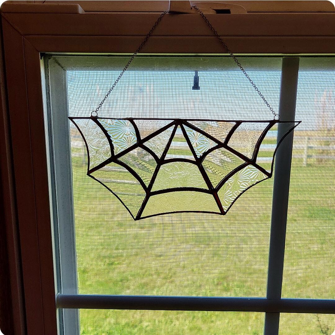 Clear Spider Web Suncatcher Stained Spider Web Spooky Decor - Etsy