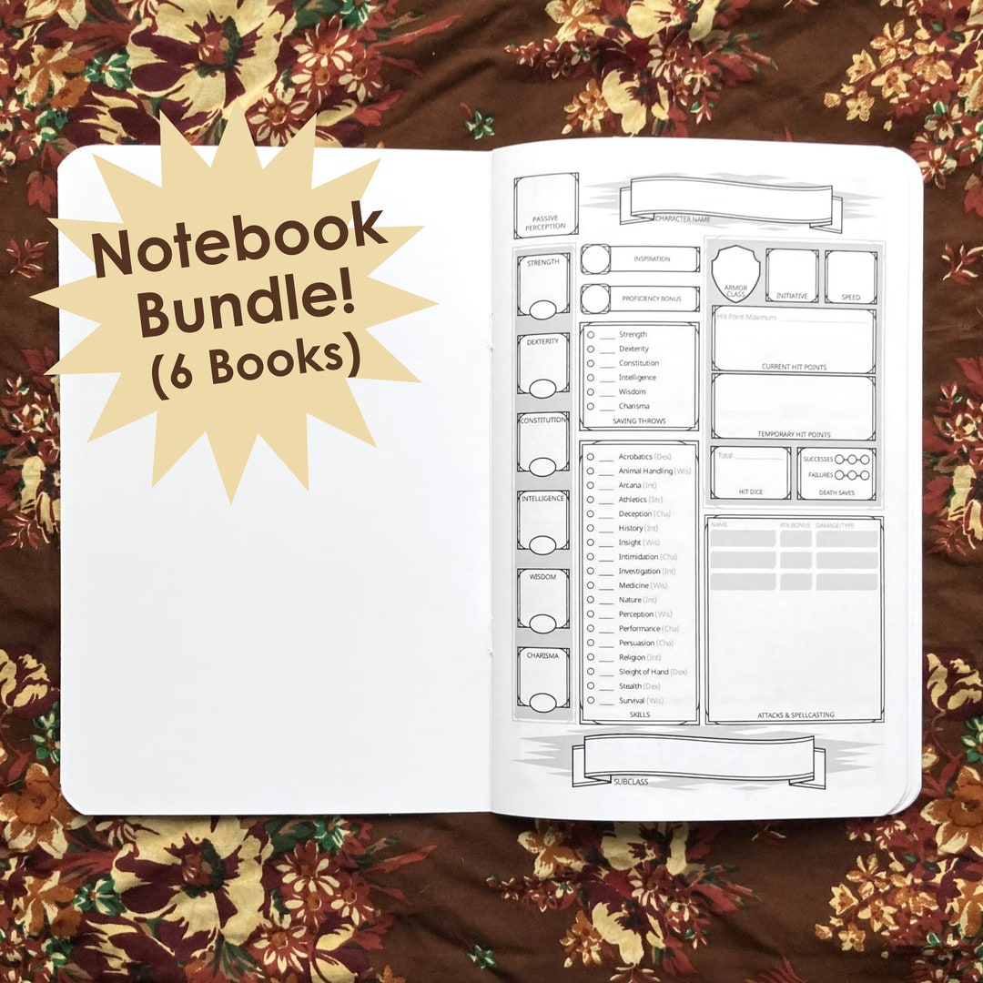 RPG Character Journal 5th Edition (bundle of 6) - Etsy