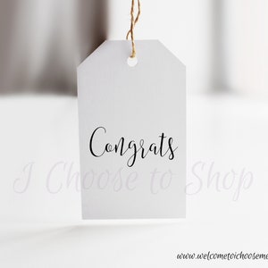 Printable Congrats Gift Tags, Party Favor Tags - Etsy