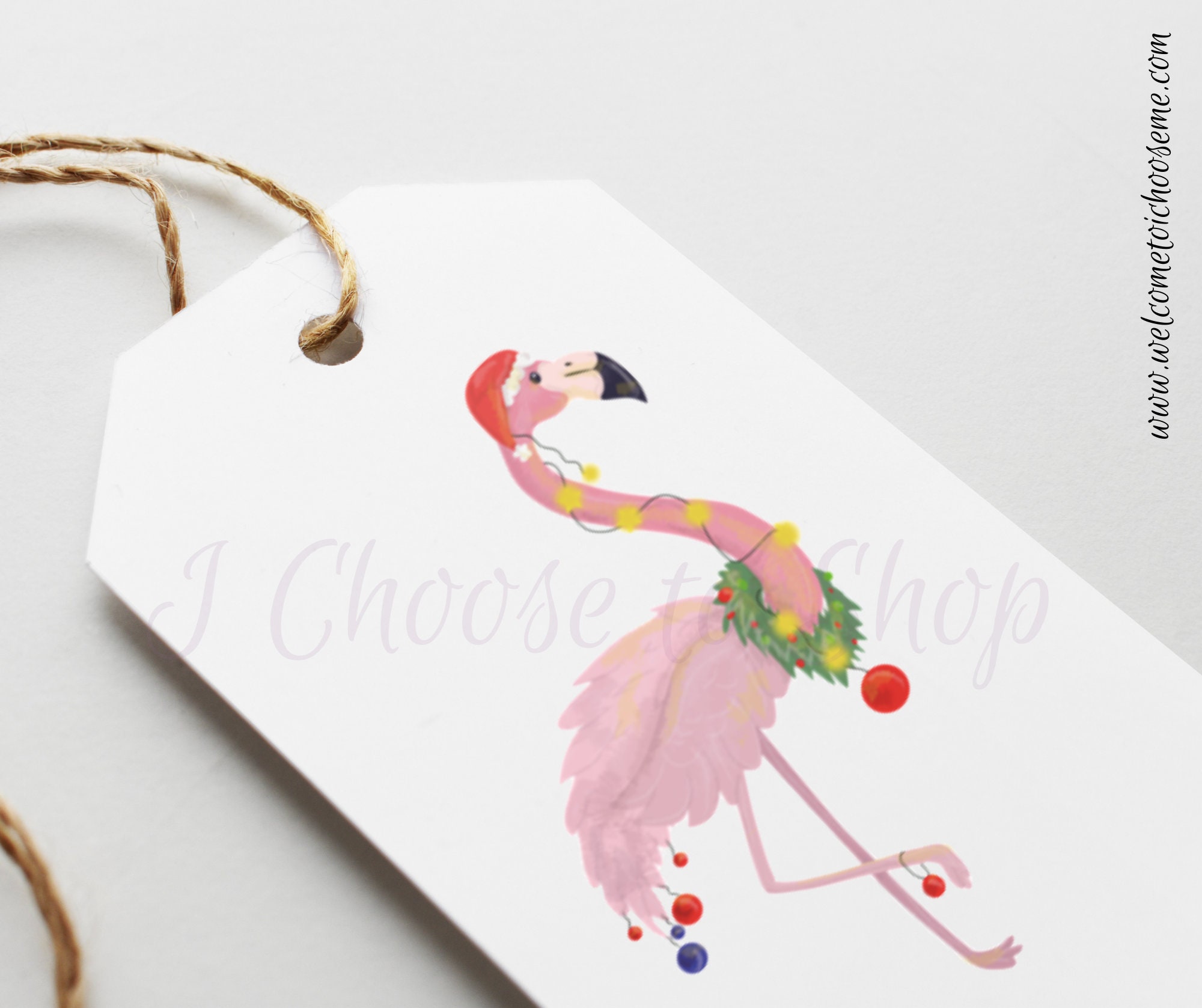 Printable Christmas Flamingo Gift Tags - Etsy