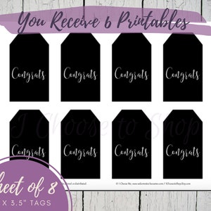 Printable Celebration Gift Tags Bundle, Party Favor Tags, Hooray ...