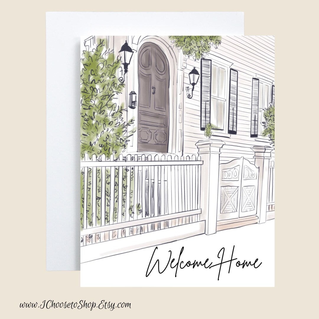 Welcome Home Folded Note Cards, Watercolor Stationery Set for Realtor ...