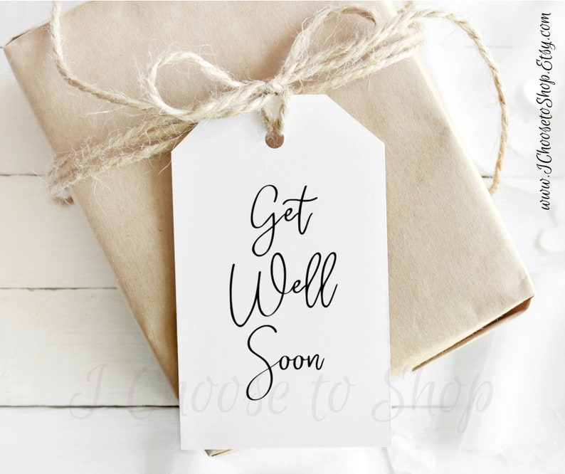Printable Get Well Soon Gift Tags, Party Favors Tags - Etsy