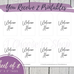 Printable Welcome Home Gift Tags Party Favors Tags | Etsy