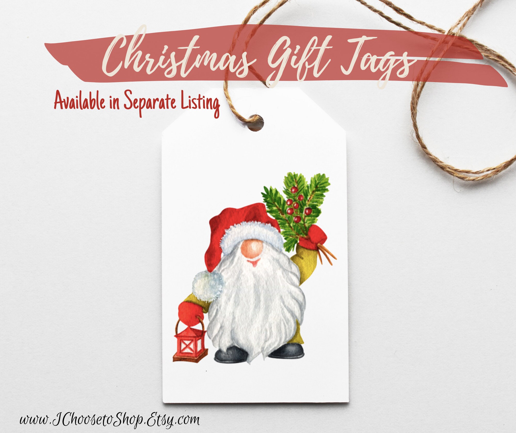 Printable Gnome Christmas Gift Tags - Etsy