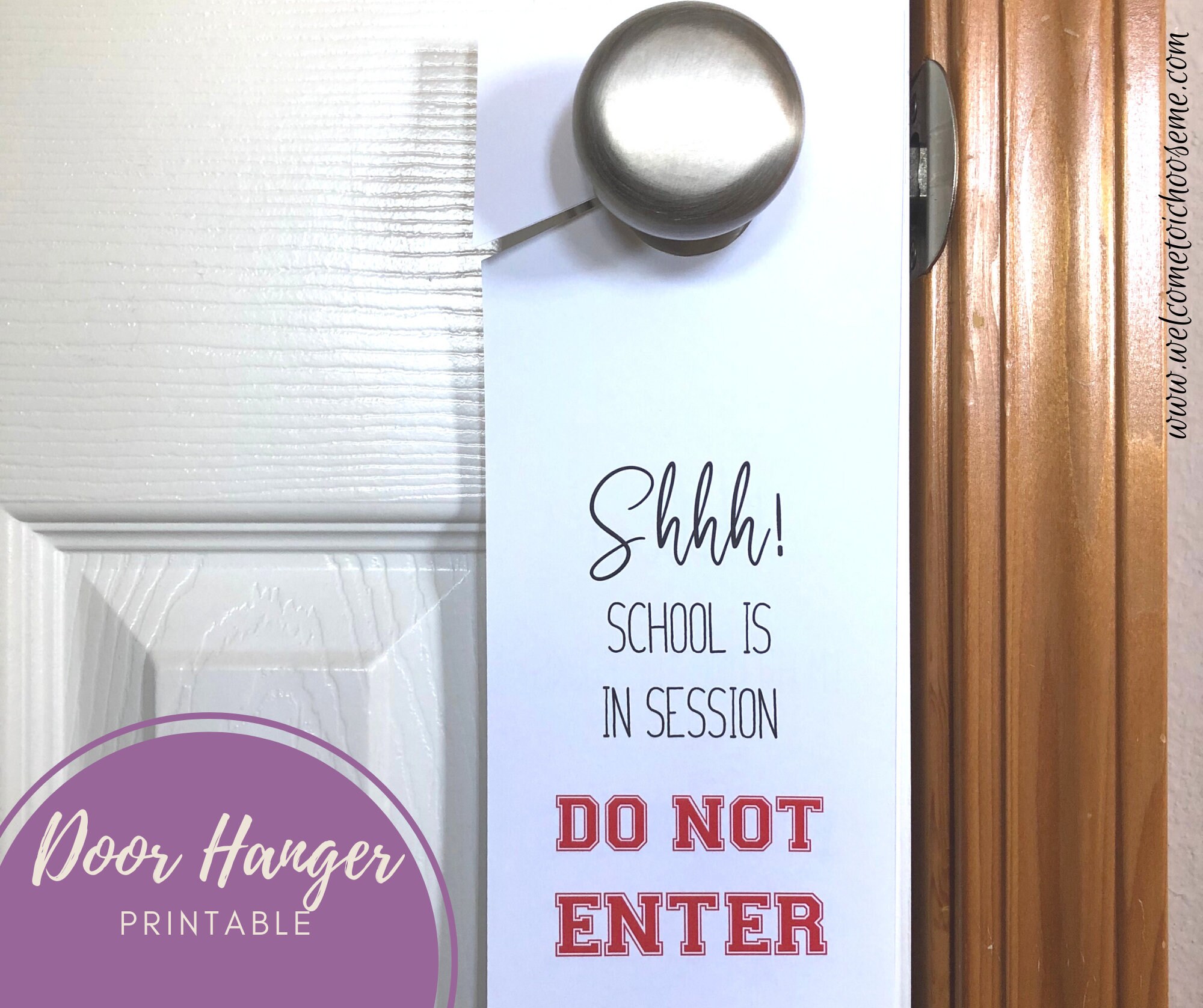 Printable Door Hanger Sign - School is in Session - Etsy