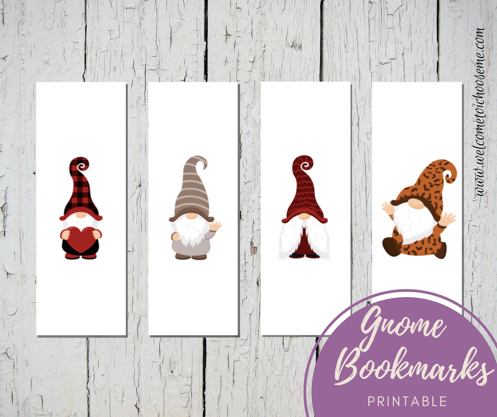 Printable Everyday Gnome Bookmarks - Etsy