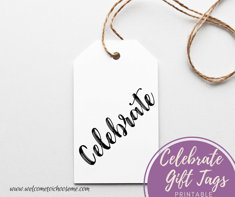 Printable Celebrate Gift Tags, Party Favor Tags - Etsy
