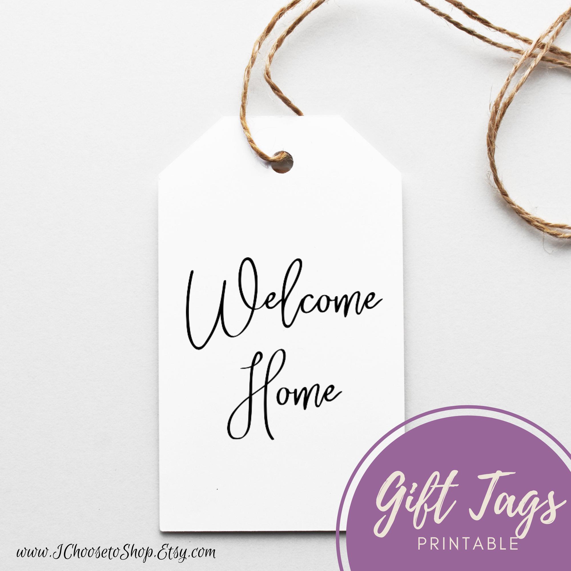 Printable Welcome Home Gift Tags, Party Favors Tags - Etsy