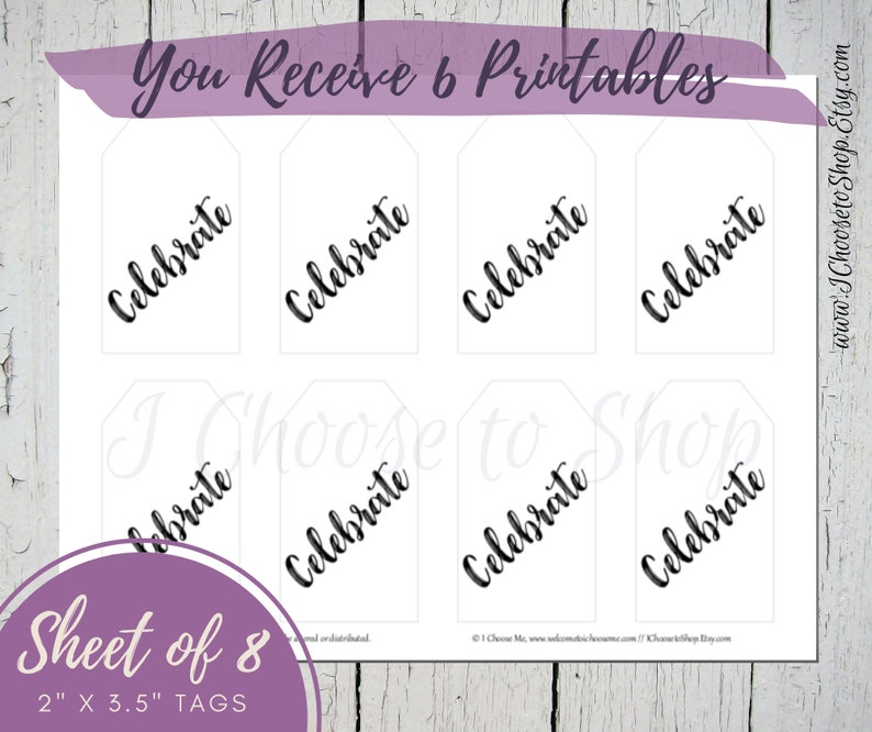 Printable Celebration Gift Tags Bundle Party Favor Tags - Etsy