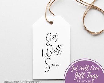 Get Well Soon Gift Tag - Etsy