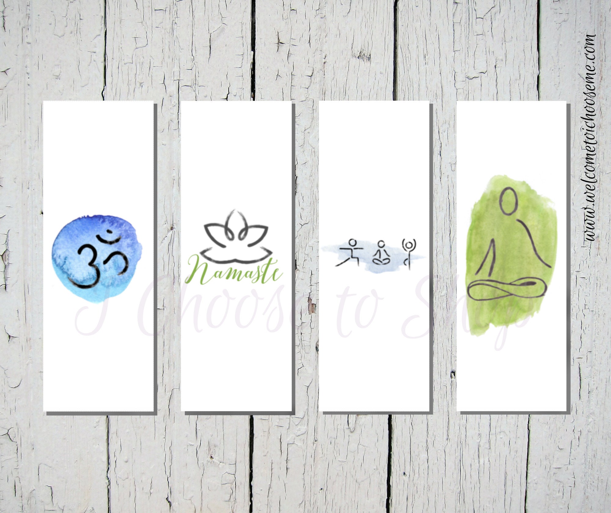 Printable Yoga Bookmarks, Set of Four Bookmarks - Etsy