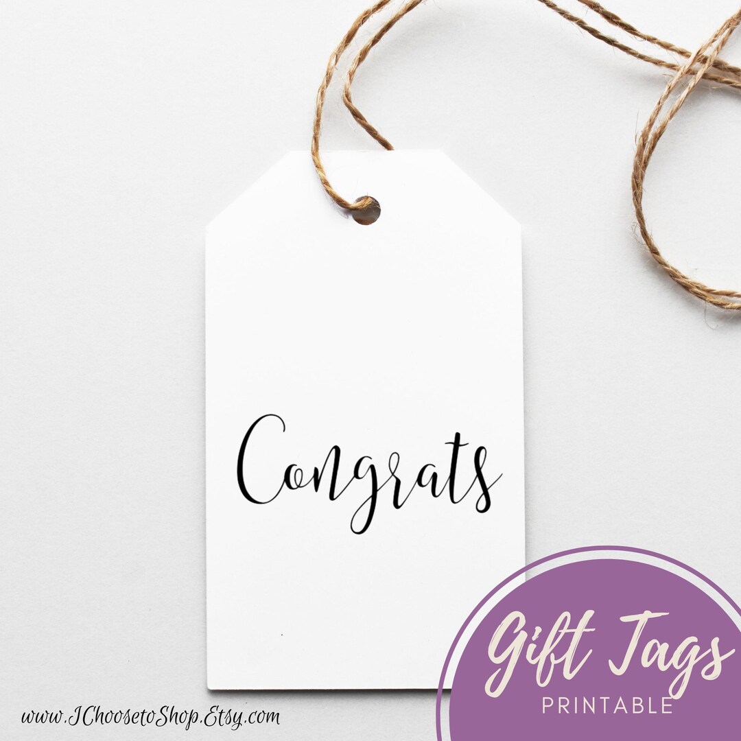 Printable Congrats Gift Tags, Party Favor Tags - Etsy