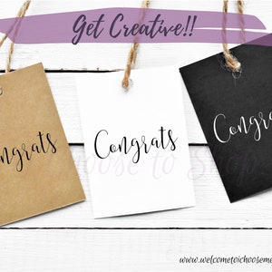 Printable Congrats Gift Tags, Party Favor Tags - Etsy