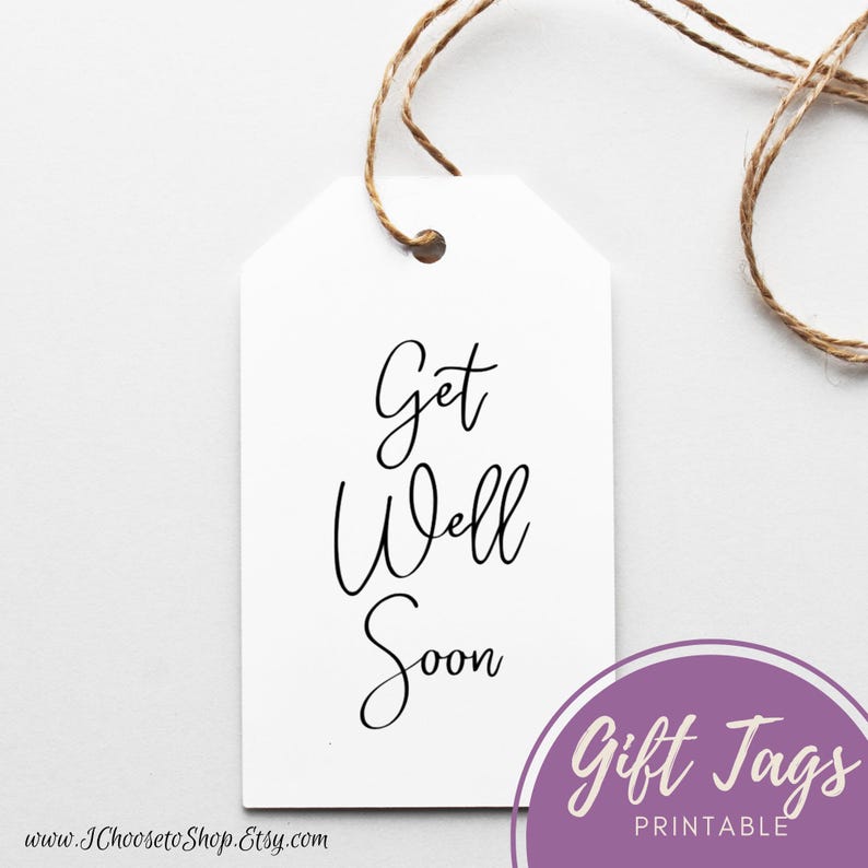Printable Get Well Soon Gift Tags, Party Favors Tags - Etsy