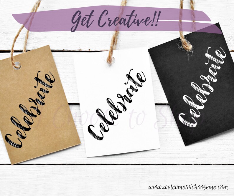 Printable Celebrate Gift Tags, Party Favor Tags - Etsy