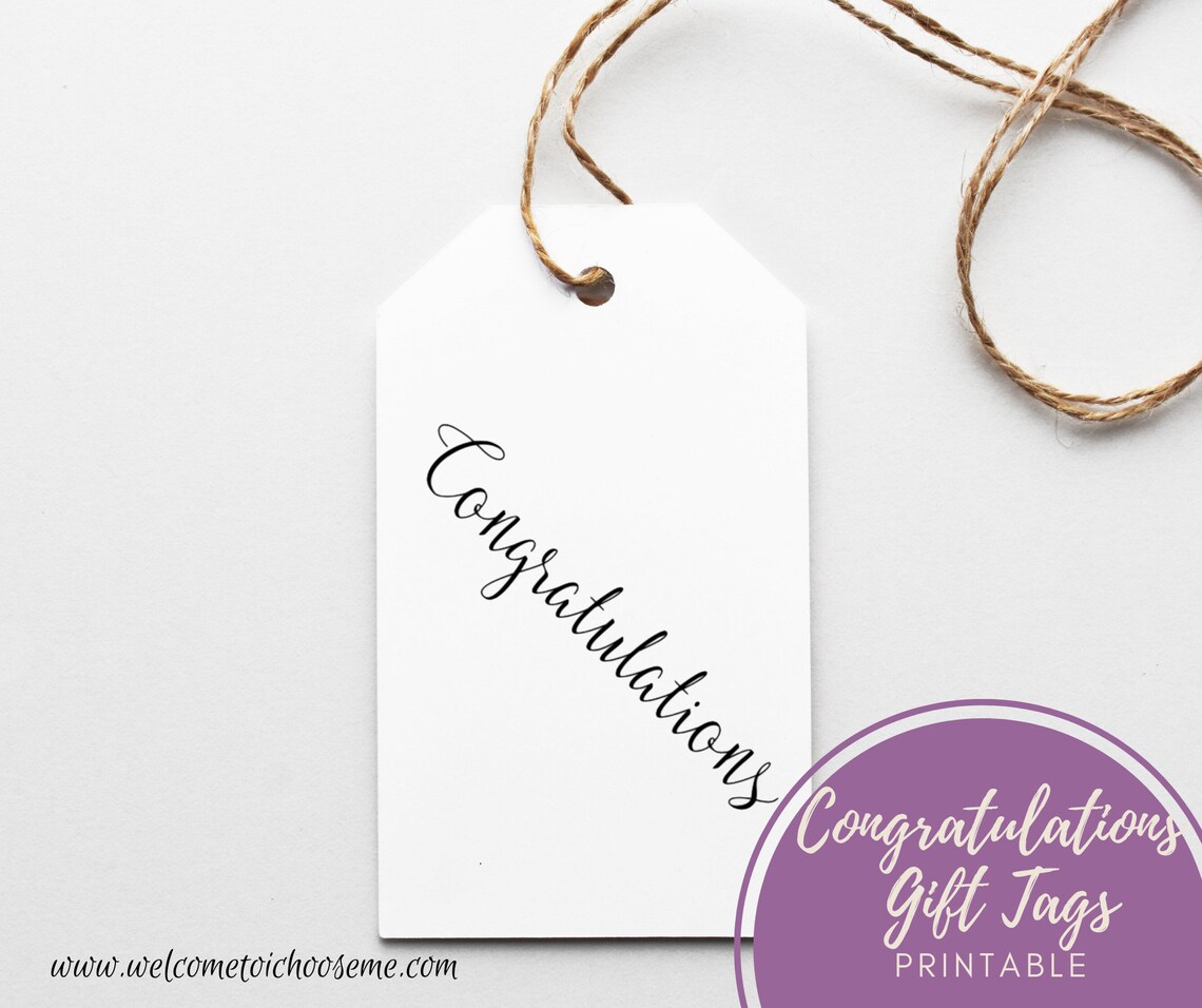Printable Congratulations Gift Tags Party Favor Tags - Etsy