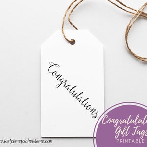 Printable Congratulations Gift Tags, Party Favor Tags - Etsy
