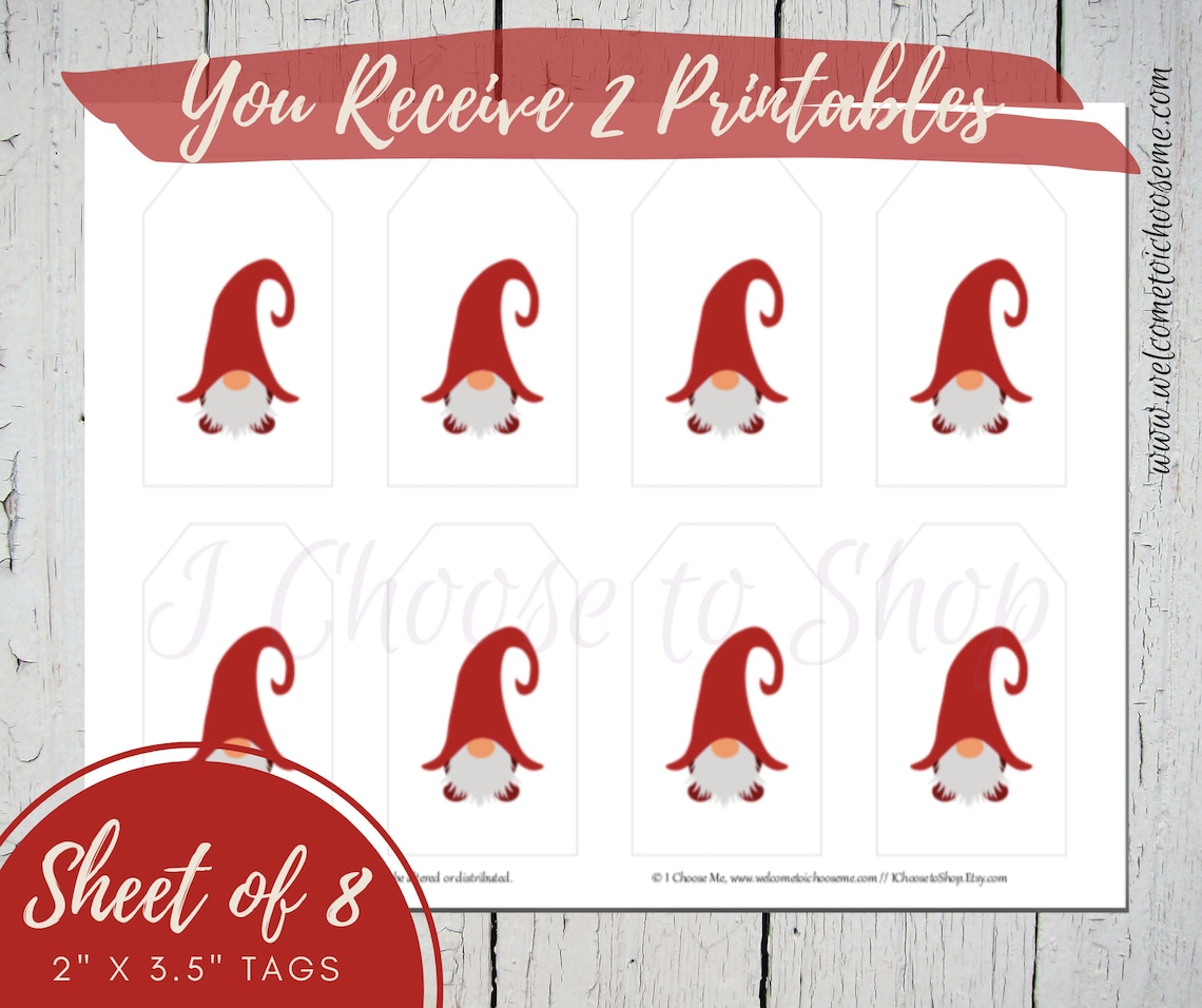 Printable Gnome Christmas Gift Tags - Etsy