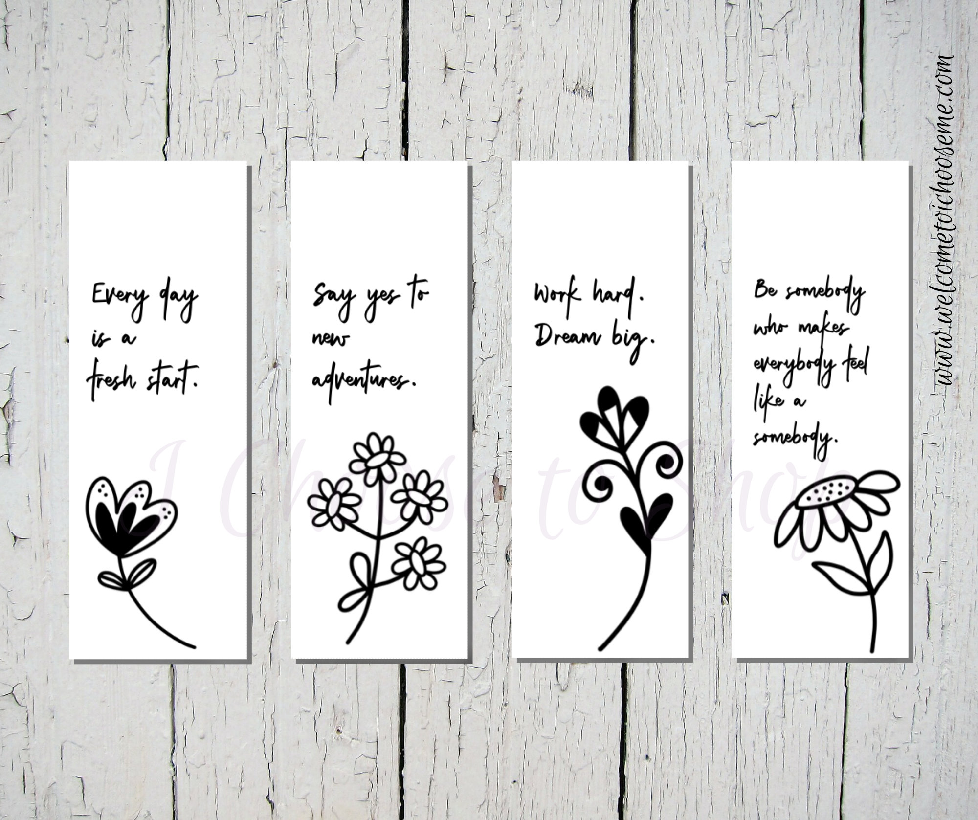 Printable Inspirational Bookmarks, Set of Four Bookmarks - Etsy