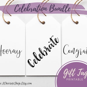 Printable Celebration Gift Tags Bundle Party Favor Tags - Etsy