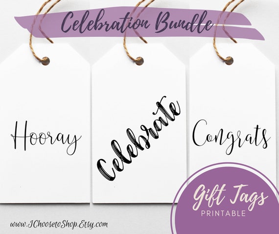 Printable Celebration Gift Tags Bundle Party Favor Tags | Etsy