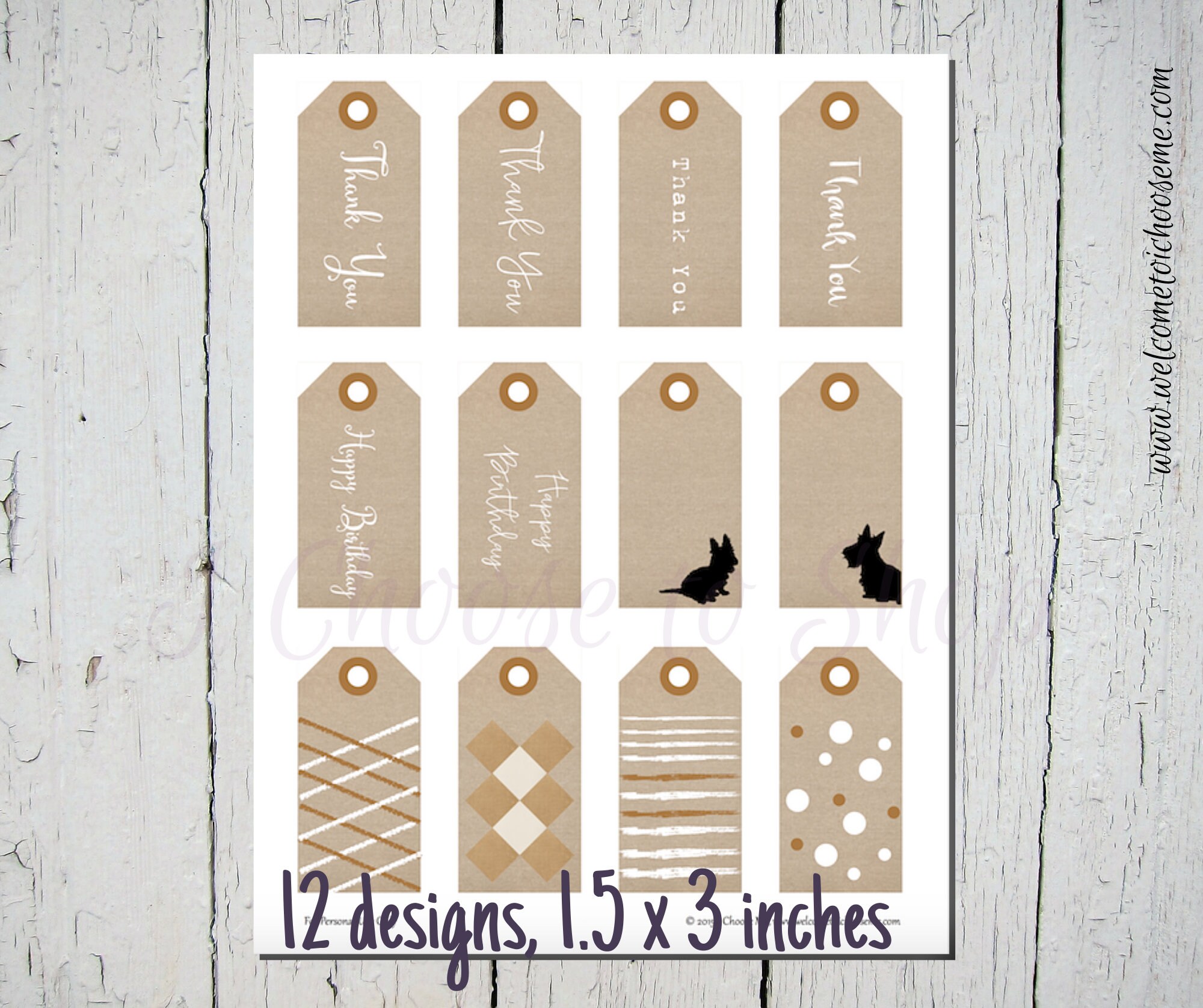 Printable All Occasion Gift Tags, Thank You Tags, Happy Birthday Tags ...