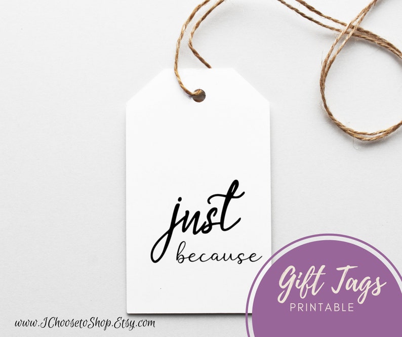 Printable Just Because Gift Tags, Party Favor Tags - Etsy