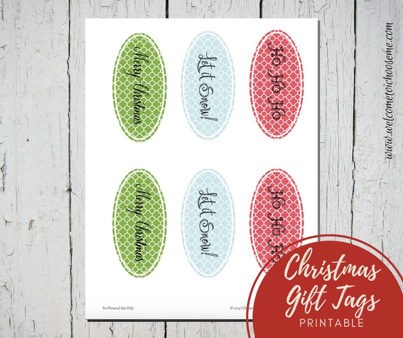 Printable Oval Christmas Gift Tags - Etsy