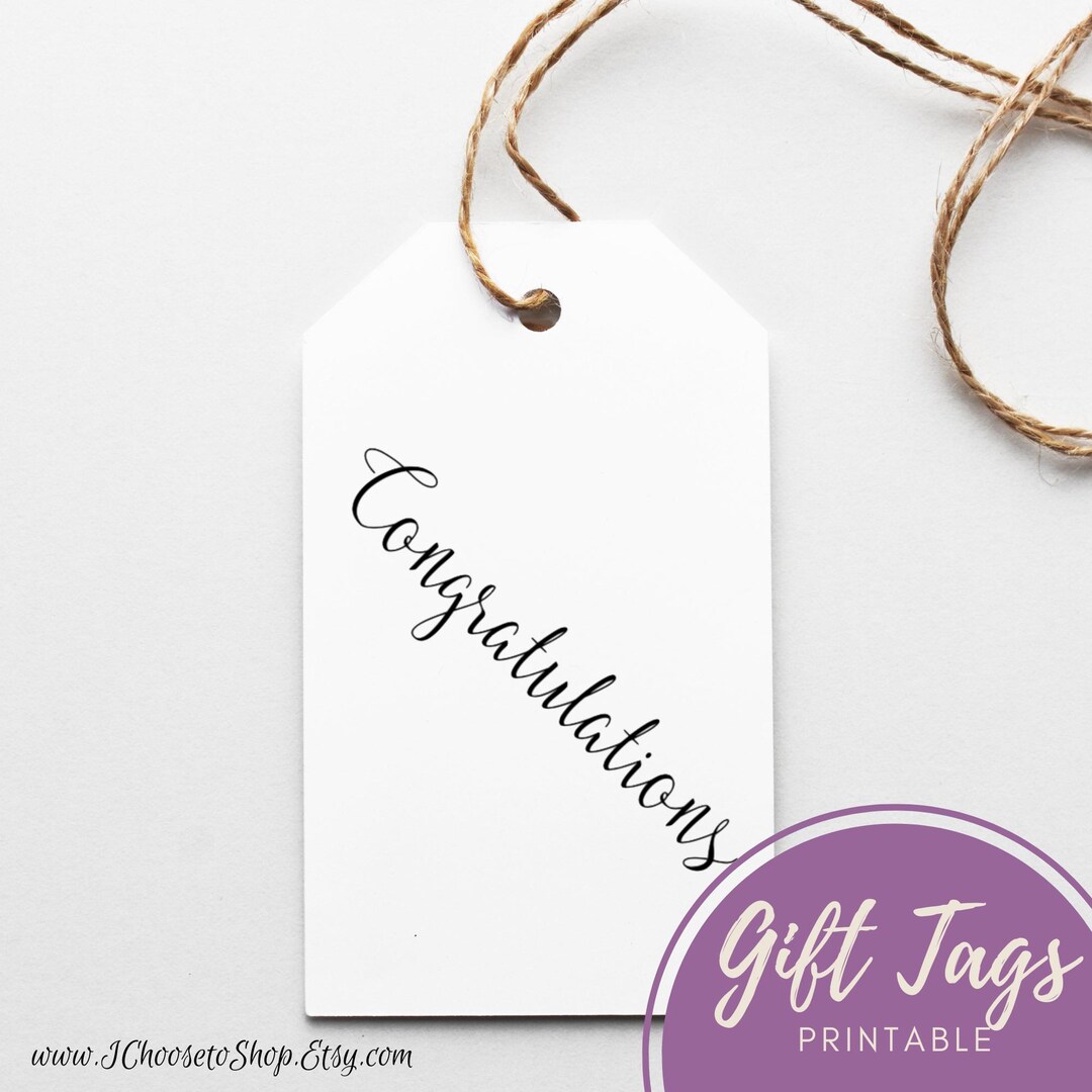 Printable Congratulations Gift Tags, Party Favor Tags - Etsy