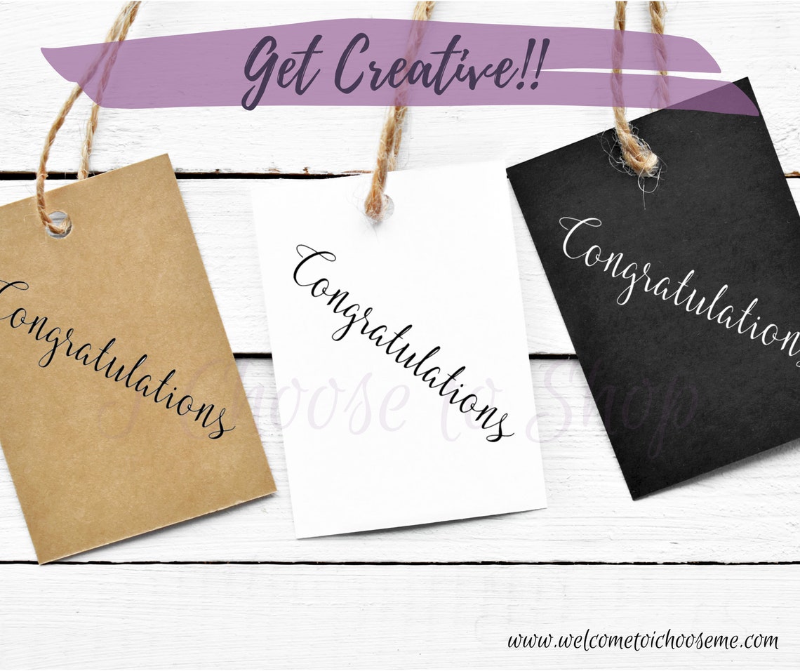 Printable Congratulations Gift Tags Party Favor Tags - Etsy