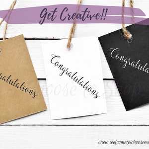 Printable Congratulations Gift Tags, Party Favor Tags - Etsy