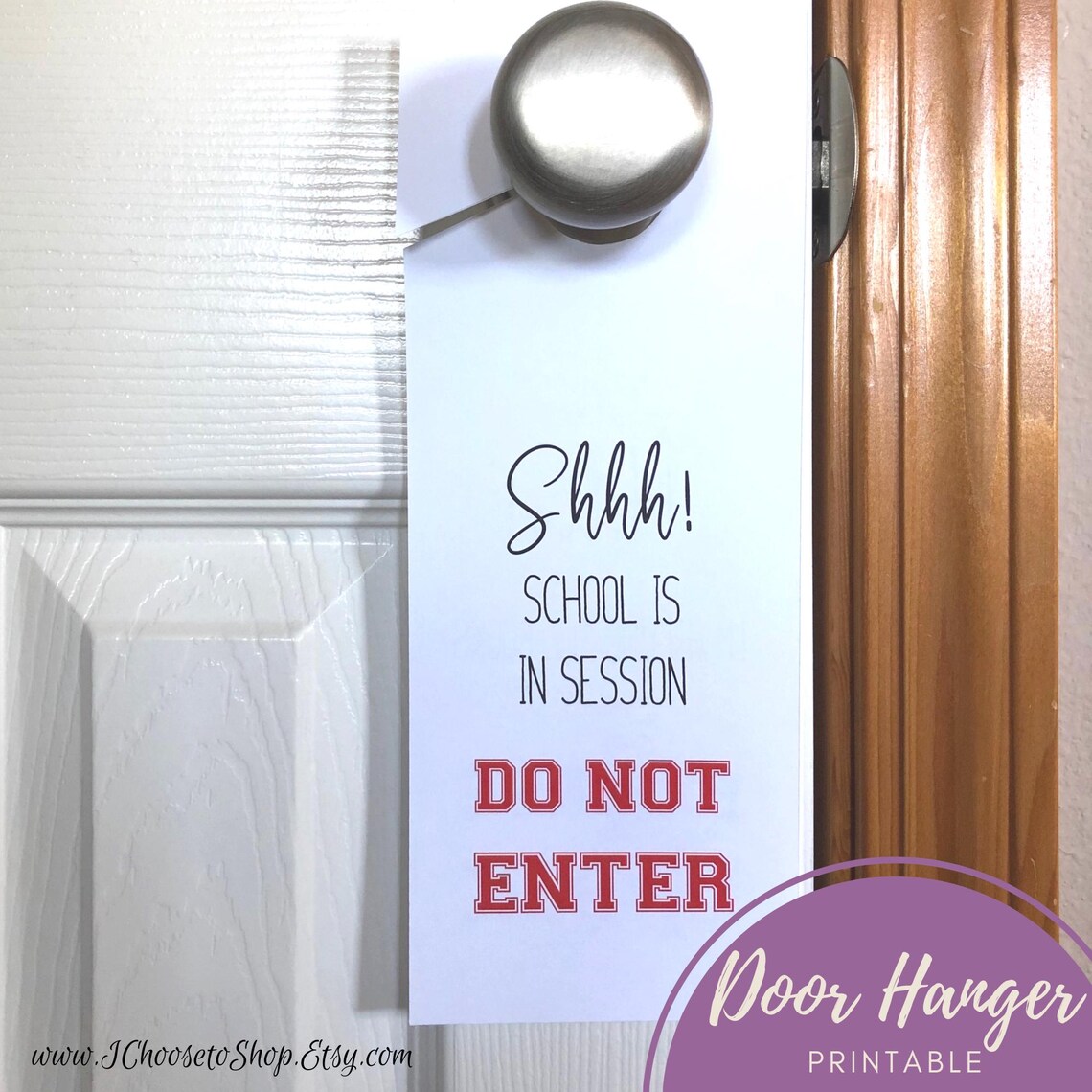 Printable Door Hanger Sign - School is in Session - Etsy