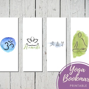 Printable Yoga Bookmarks, Set of Four Bookmarks - Etsy