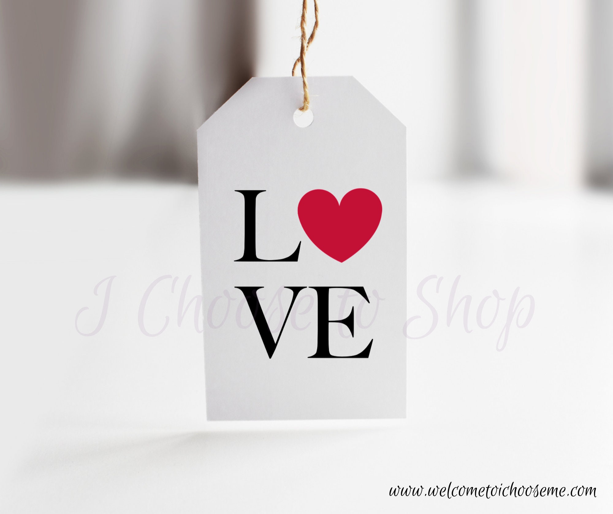 Printable LOVE Gift Tags With Red Heart - Etsy