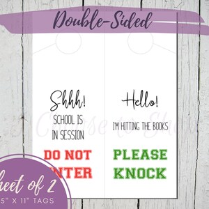 Printable Door Hanger Sign - School is in Session - Etsy