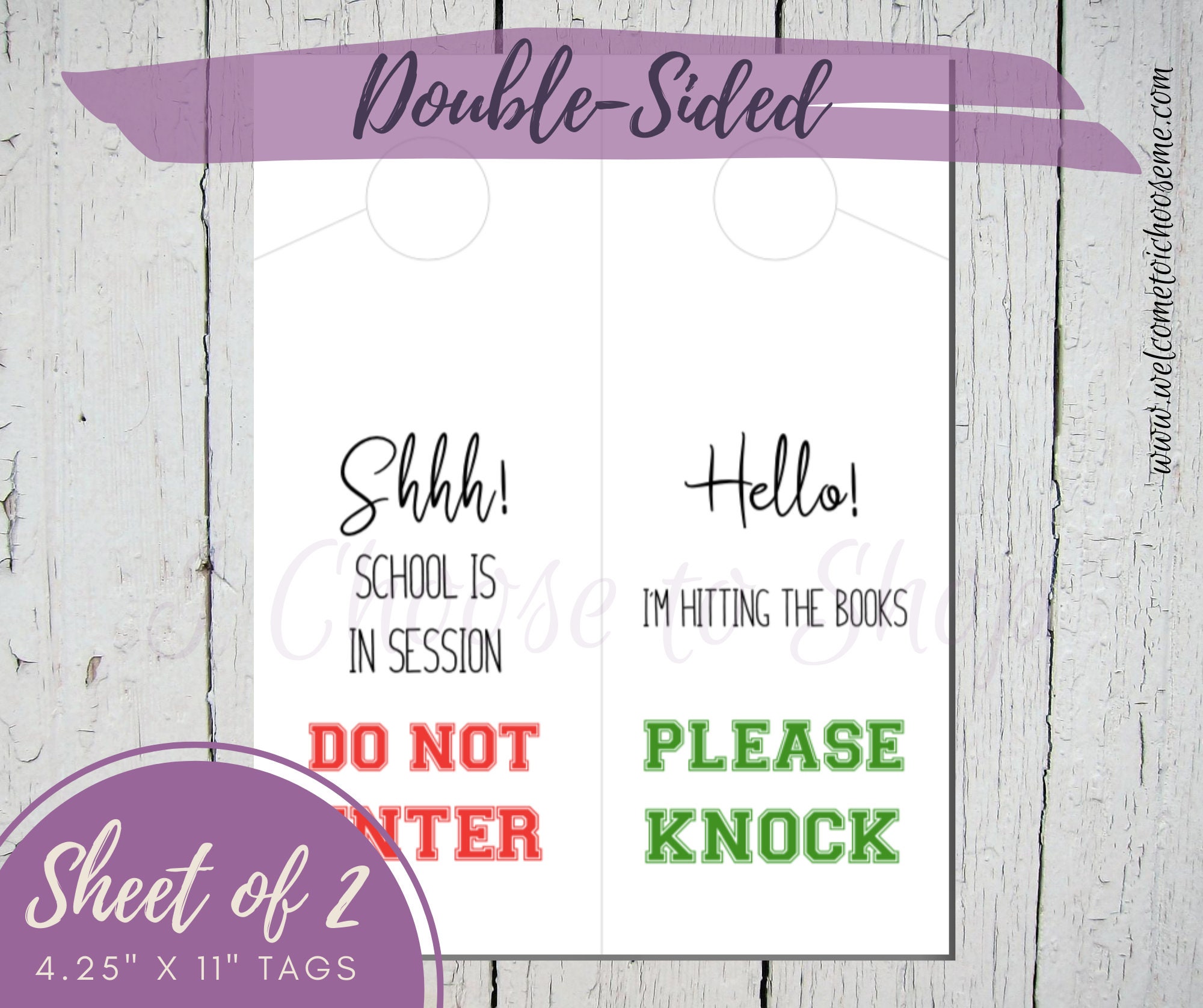 Printable Door Hanger Sign - School is in Session - Etsy